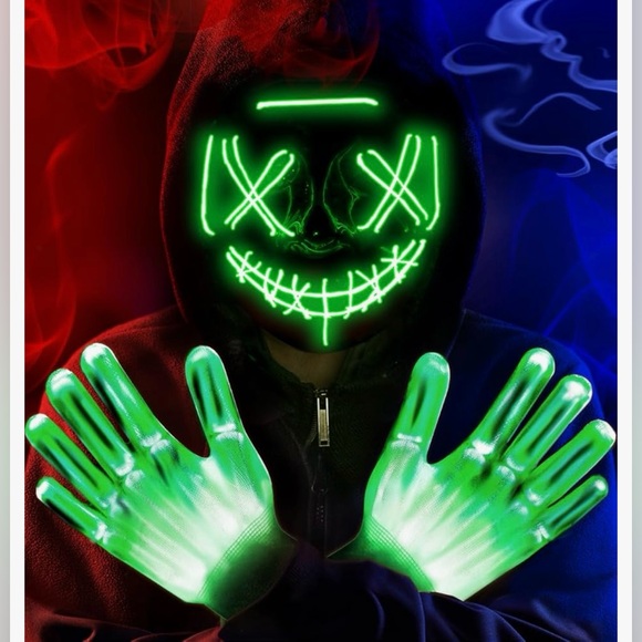 Costumes | Led Light Up Purge Mask Glow Halloween Costume For Kids Boys ...
